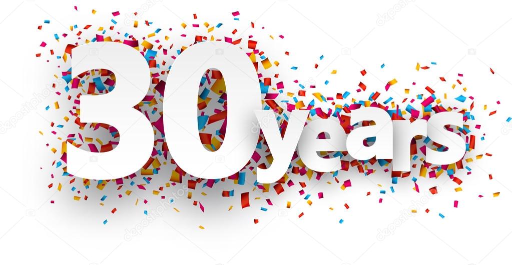 Thirty years paper confetti sign. Stock Vector Image by ©Maxborovkov ...