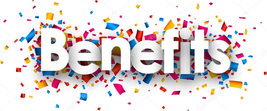 Benefits sign with confetti Stock Vector Image by ©Maxborovkov #90249778