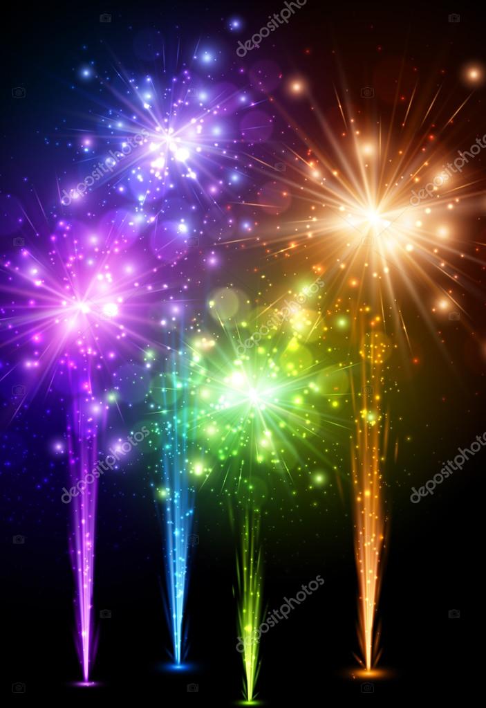 Festive color firework background. Stock Vector Image by ©Maxborovkov ...
