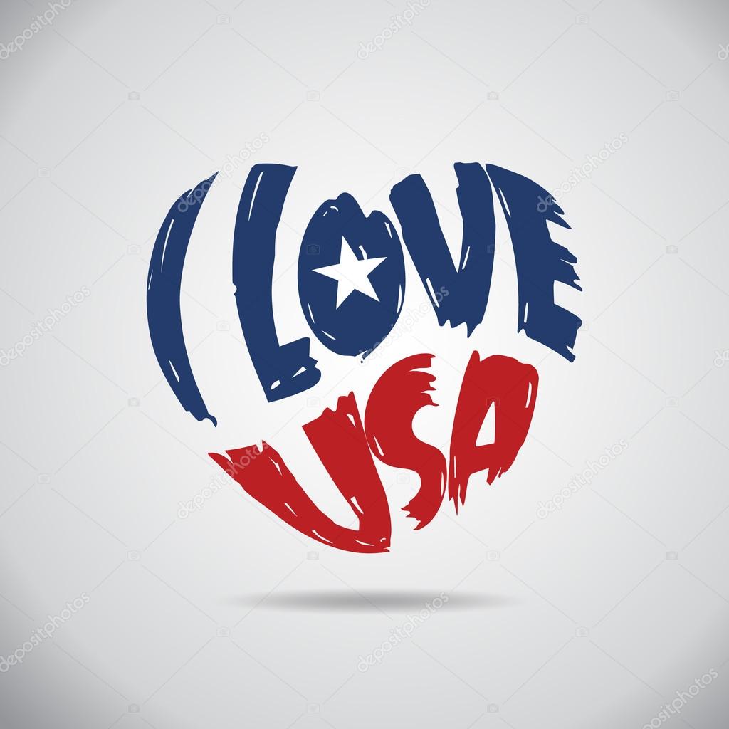 I love USA Heart Logo. — Stock Vector © deskcube #100370136