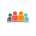 Teamwork People Group of five Logo. Vector graphic design Stock Vector ...