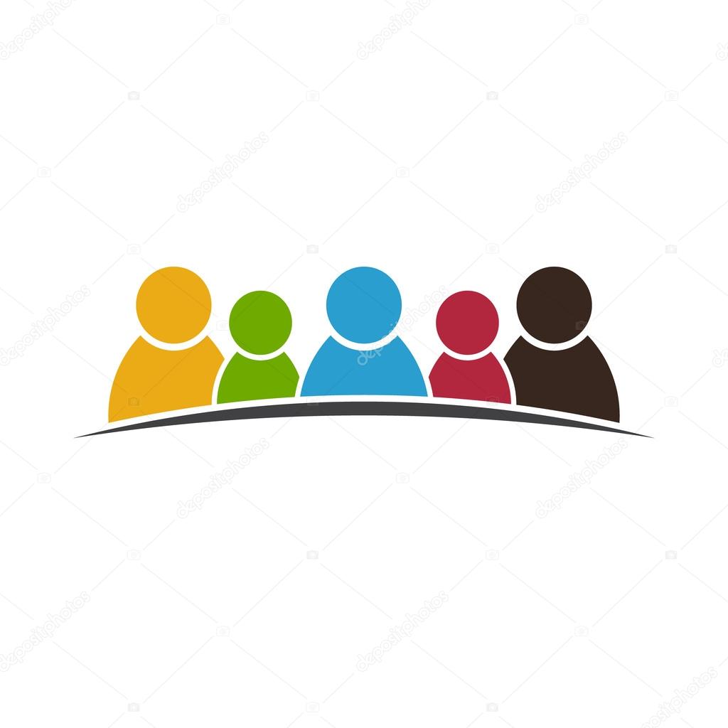 Teamwork People Group of five Logo. Vector graphic design Stock Vector ...