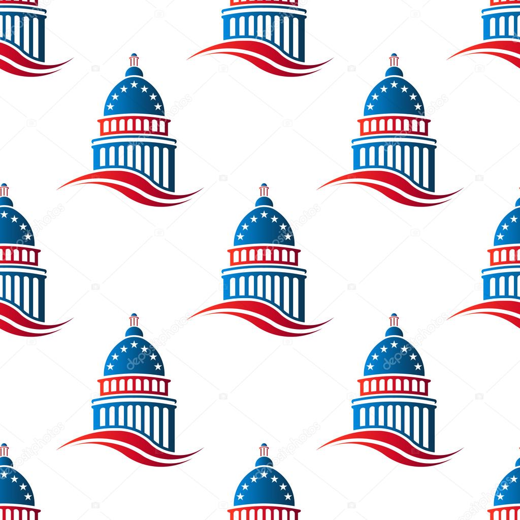 Capitol building seamless pattern background. Vector graphic design ...