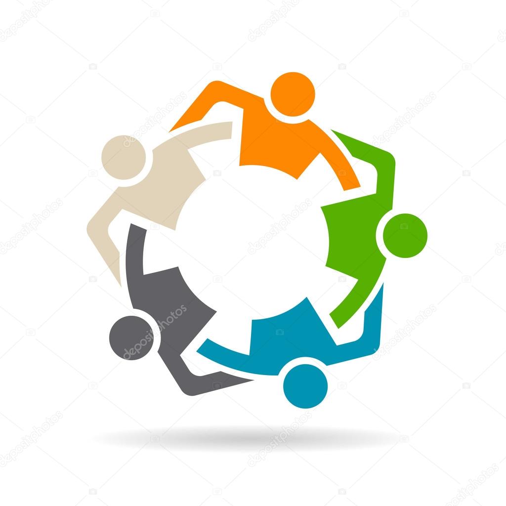 Équipe Amis Groupe de cinq personnes logo Stock Vector by ©deskcube ...