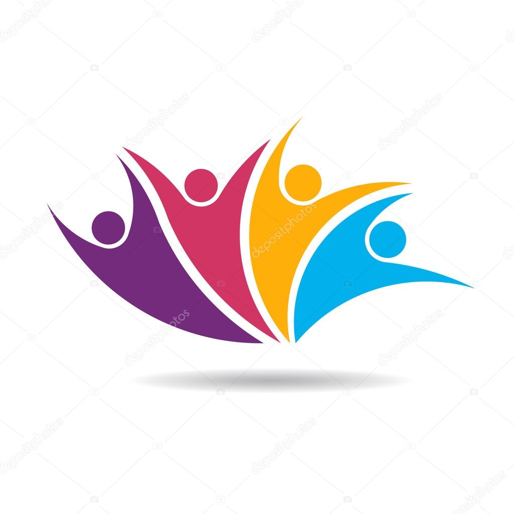 Team of Four People image. Concept of Group of People, happy team ...