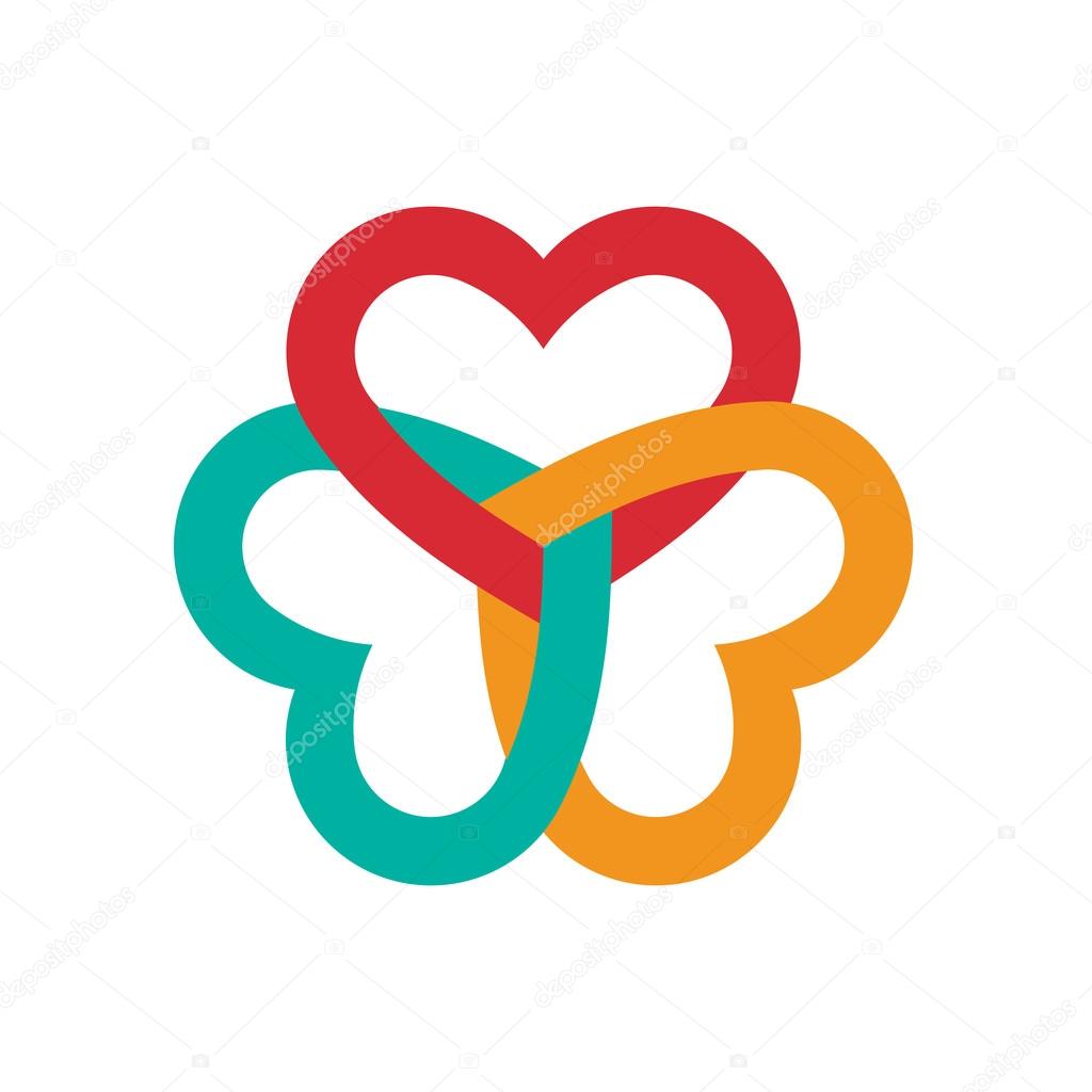 Three hearts interlaced — Stock Vector © deskcube #71816731