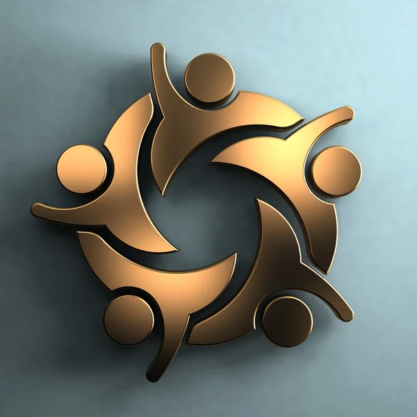 3D Silver Group of people in a meeting. Teamwork concept Stock Photo by ...