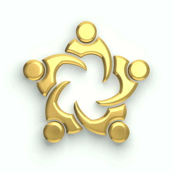 3D Silver Group of people in a meeting. Teamwork concept Stock Photo by ...