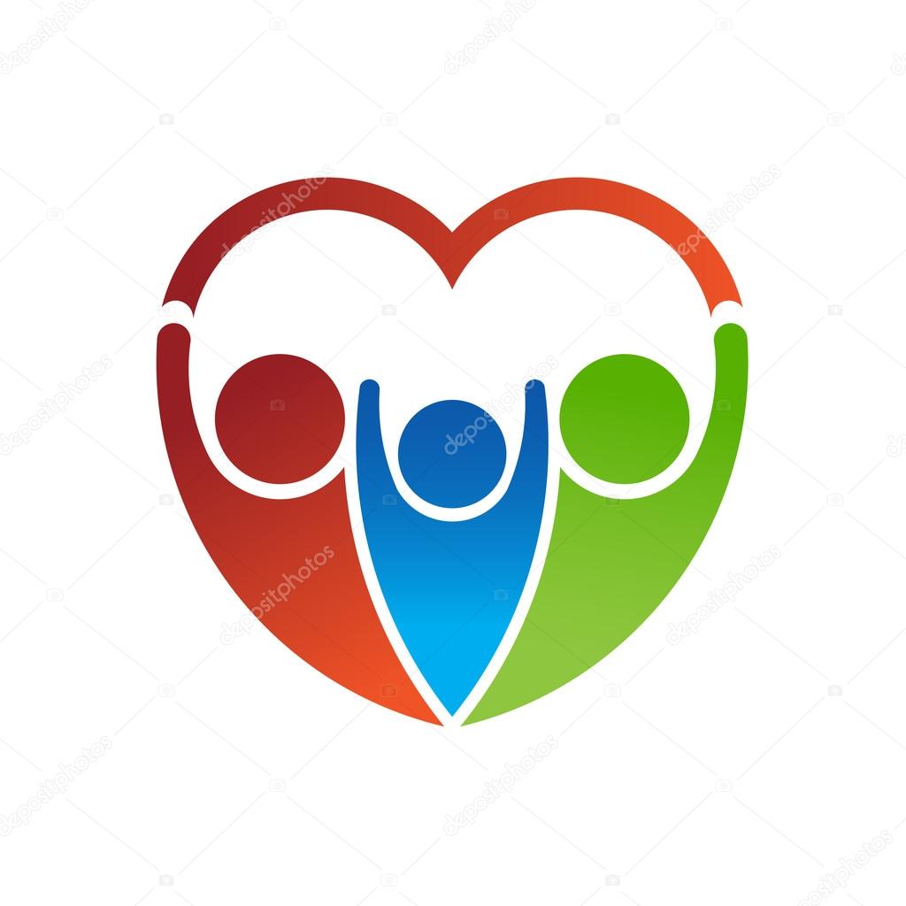 People heart logo Stock Vector by ©deskcube 77129717