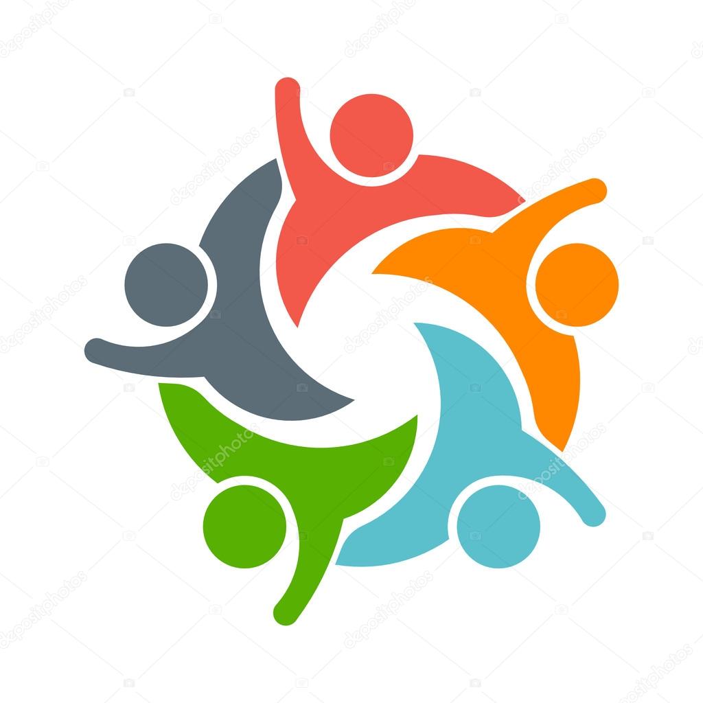 Logo de travail d'équipe de personnes. Image de cinq personnes — Image ...