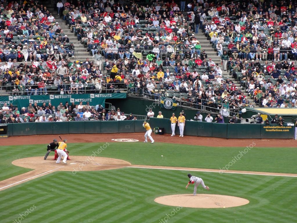 A's batter Landon Powell waits on incoming pitch from Red Sox Pi ...