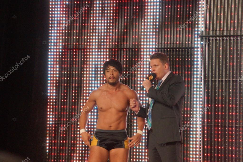 NXT Wrestle Hideo Itami interview at top of the ramp – Stock Editorial ...
