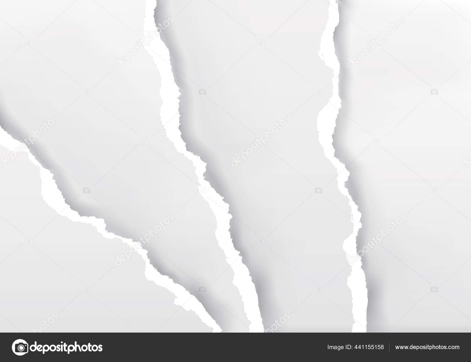 White Ripped Paper Background Llustration Four Torn Paper Stripes ...