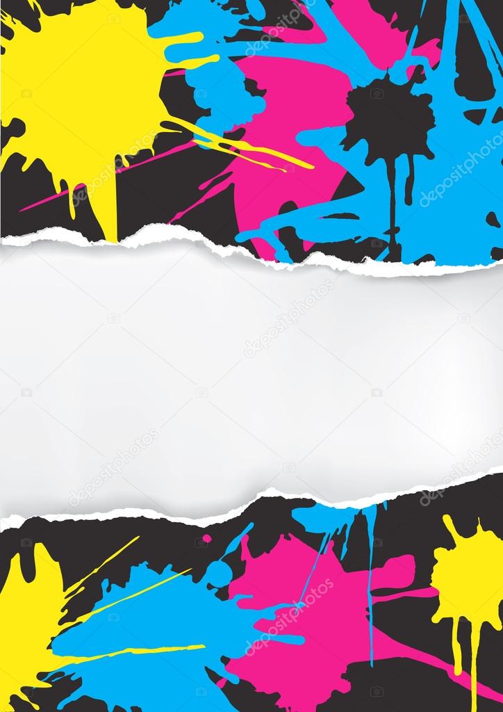 Ripped paper with print colors splatters Stock Vector Image by ©chachar ...