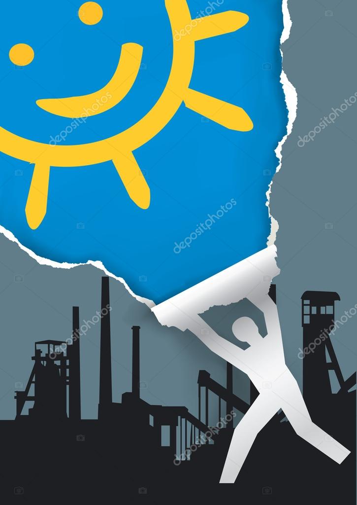 Man ripping industrial paper background. Stock Vector by ©chachar 85912108