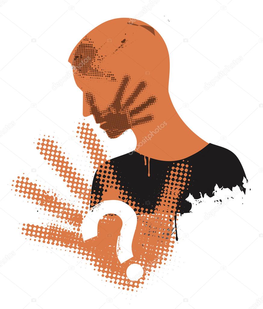 Young man victim of violence. Stock Vector Image by ©chachar #93498928