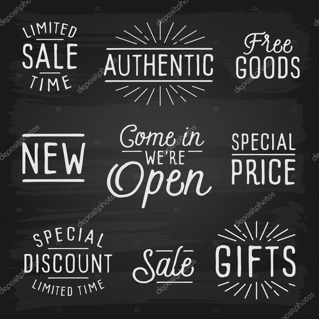 Hand drawn lettering slogans for retail — Stock Vector © ildogesto ...