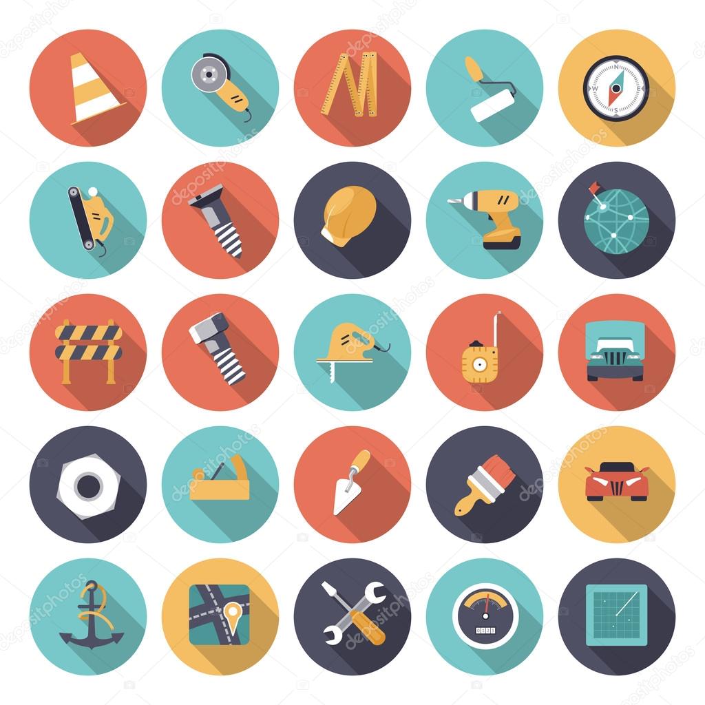 Flat design icons for industrial — Stock Vector © ildogesto #55306899