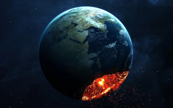 Apocalyptic background - planet Earth exploding, armageddon ...