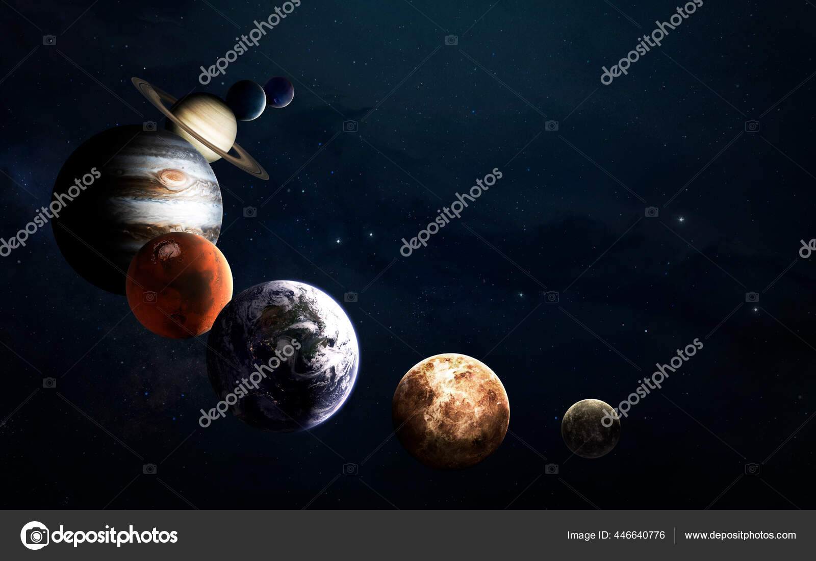 Solar system planets, awesome science fiction wallpaper. Elements of ...
