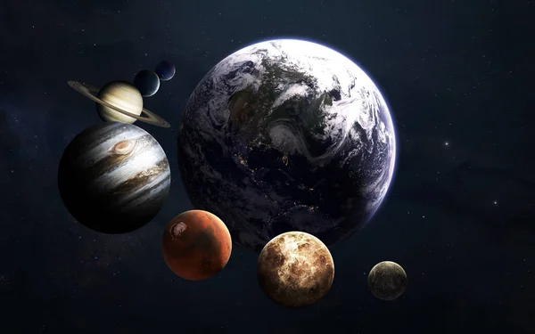 Solar system planets, awesome science fiction wallpaper. Elements of ...