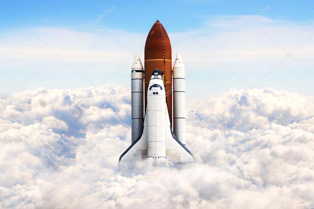 Space Shuttles Taking Off