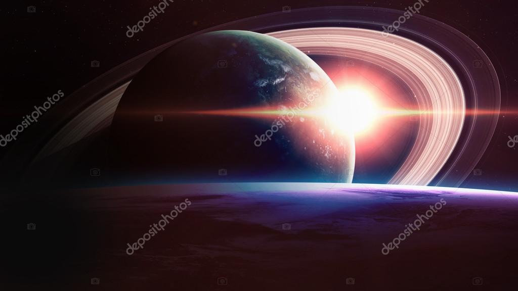 Beautiful fantastic planets in space. Elements of this image furnished ...