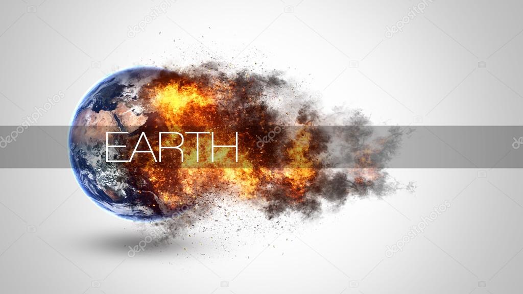 Fondo apocal ptico abstracto quemando y explotando el planeta Tierra ...