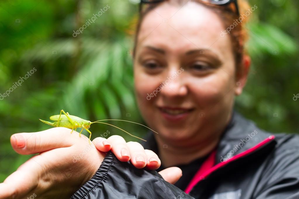 Woman With An Insect — Stock Photo © ammmit #87799668