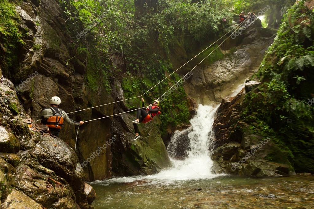 Canyoning Zip Line — Stock Photo © ammmit #87802668