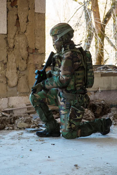 NATO soldier in full gear. - Stock Image - Everypixel