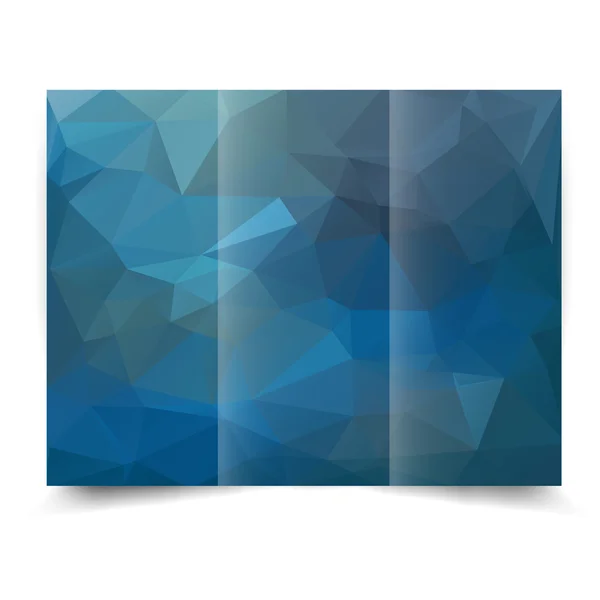 Blue tri-fold brochure design template - Stock Image - Everypixel