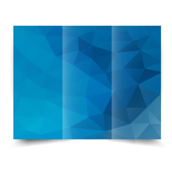 Blue tri-fold brochure design template - Stock Image - Everypixel