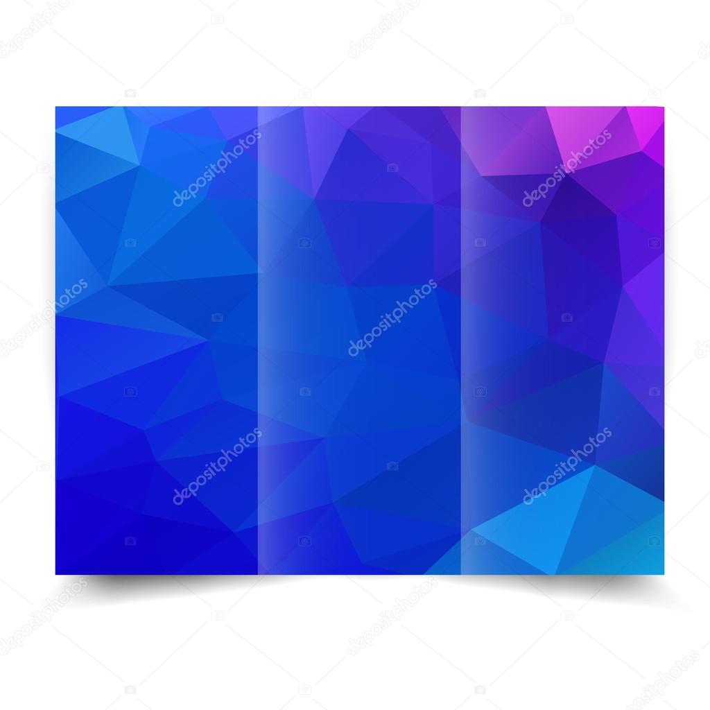 Blue tri-fold brochure design template Stock Vector Image by ©Juksik ...