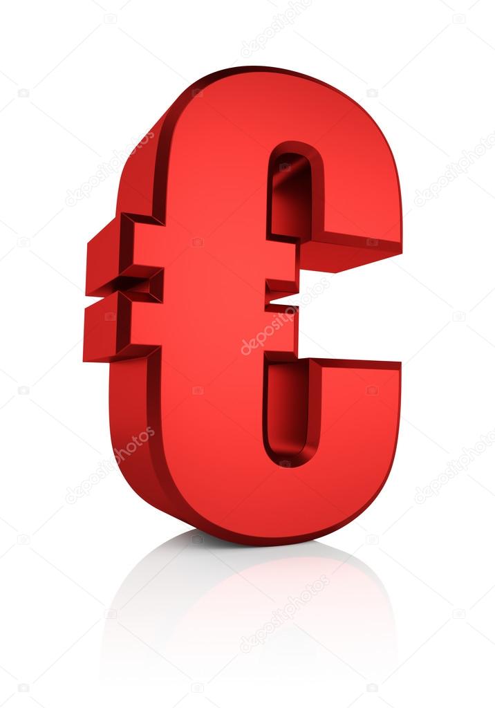 Signe Euro rouge 3D — Photographie threeart © #67443283