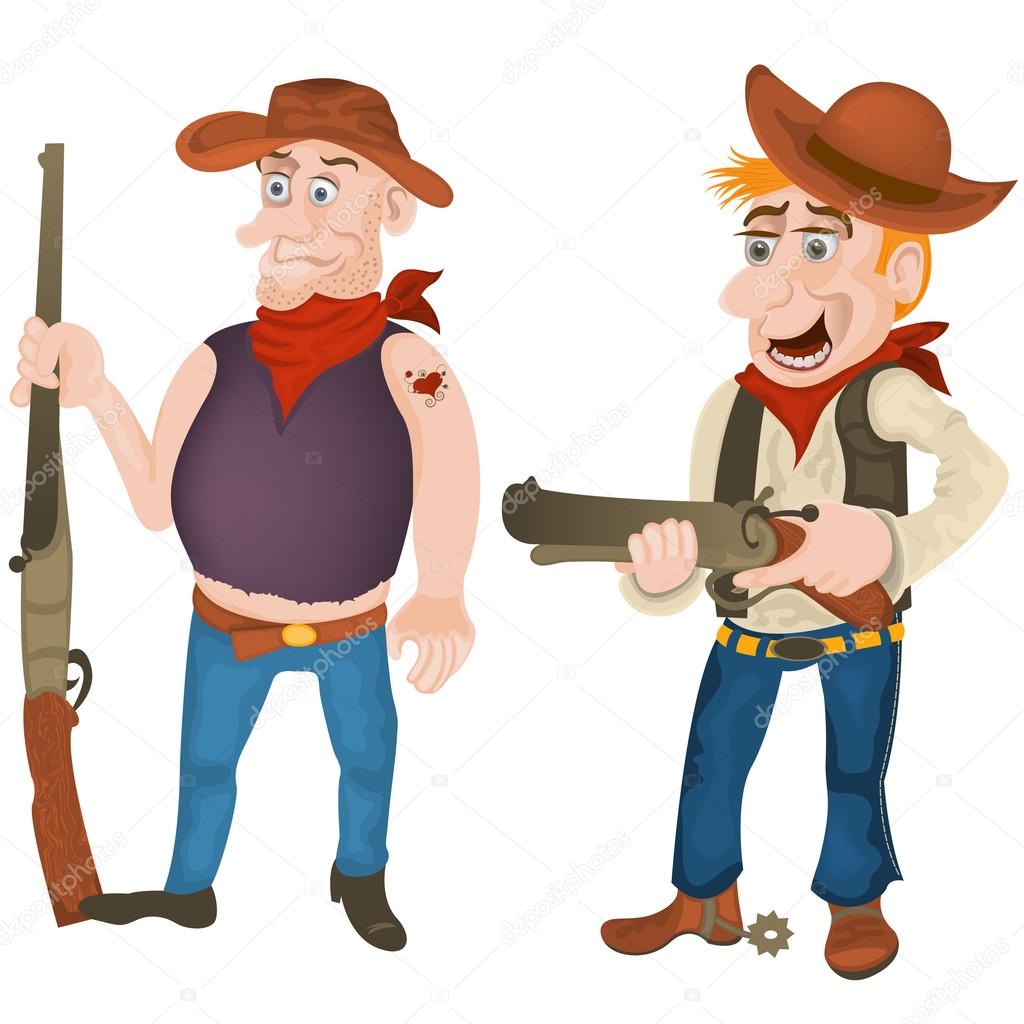 Bandidos occidentales de dibujos animados vector, gráfico vectorial ...