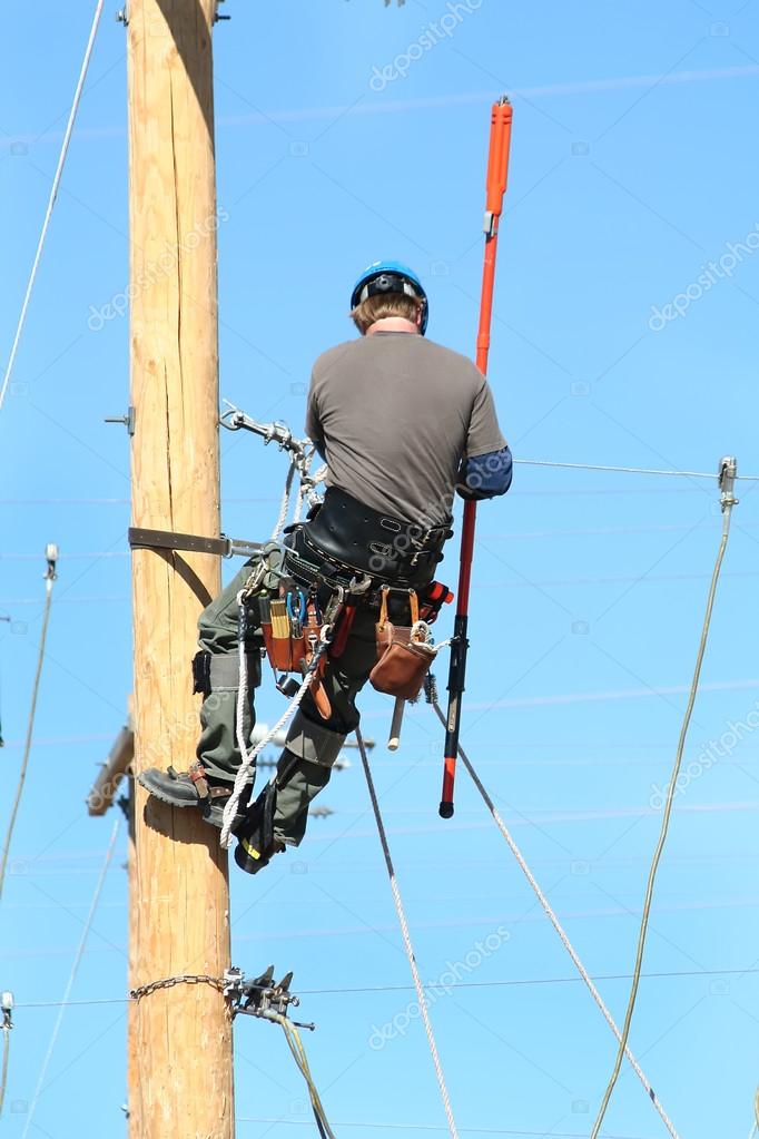 Lineman On Pole