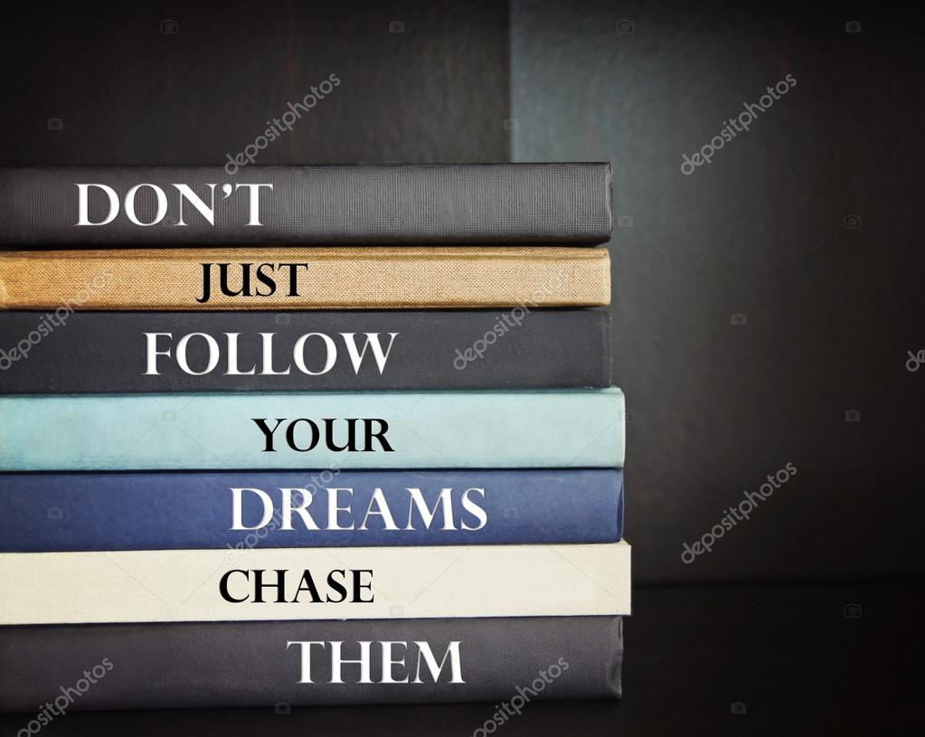 Inspirational quote with stack of books Stock Photo by ©graphicphoto ...