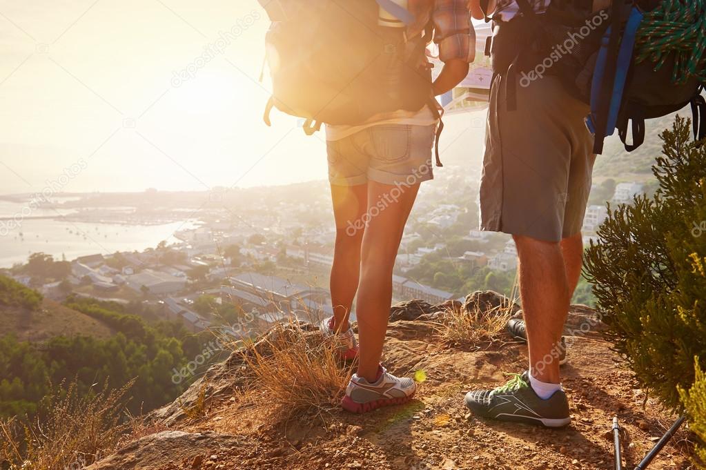 Hikers legs standing on hiking path Stock Photo by ©Daxiao_Productions ...