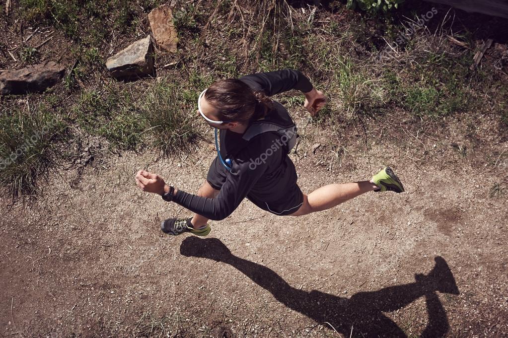 Trail runner running on mountain Stock Photo by ©Daxiao_Productions ...