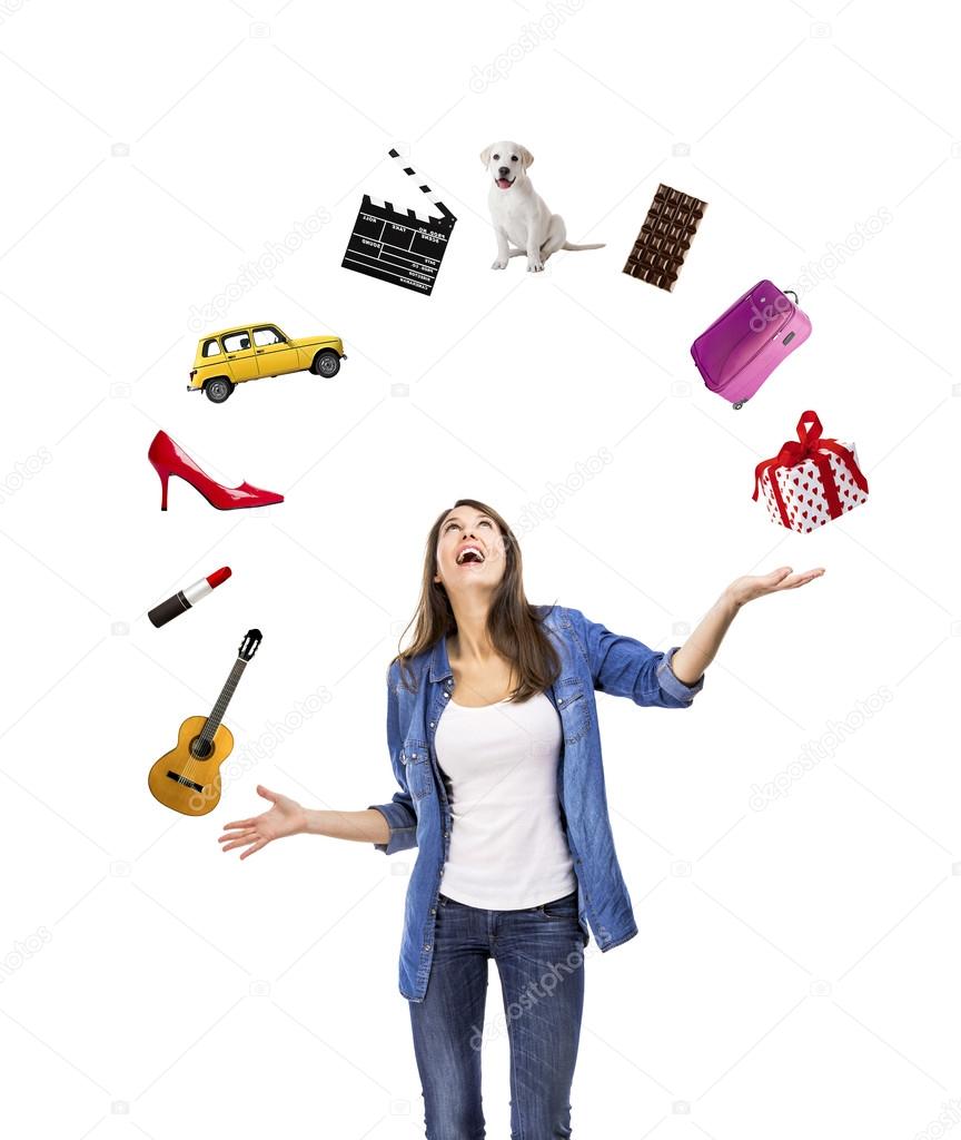 Woman catching something Stock Photo by ©ikostudio 67599141