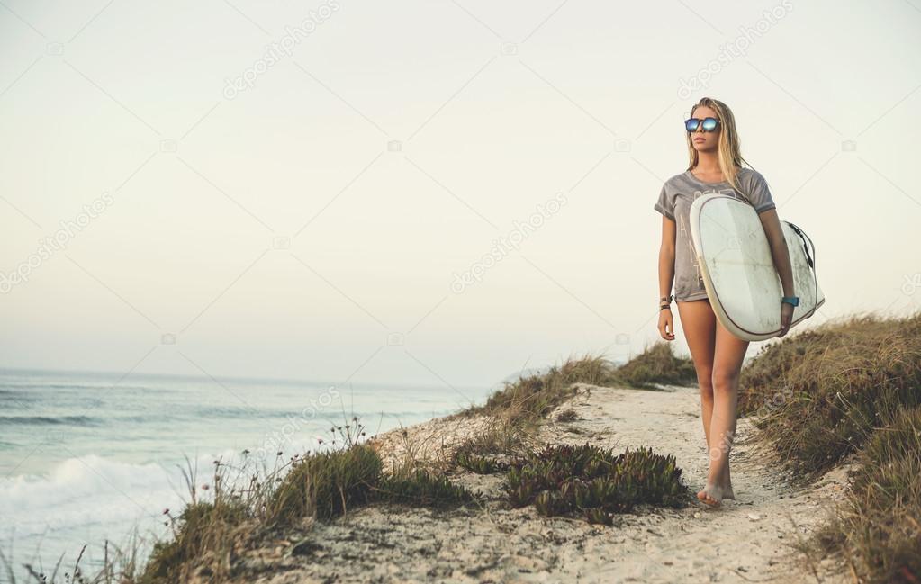 Beautiful Surfer Girl Stock Photo by ©ikostudio 71516415