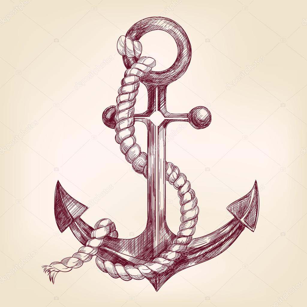 Anchor hand drawn vector llustration — Stock Vector © VladisChern #54789053