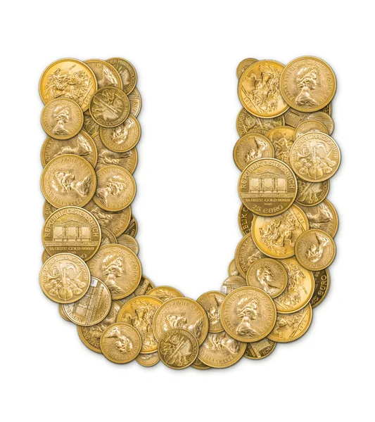 Letter made from gold coins Stock Photo by ©grafvision 95692564