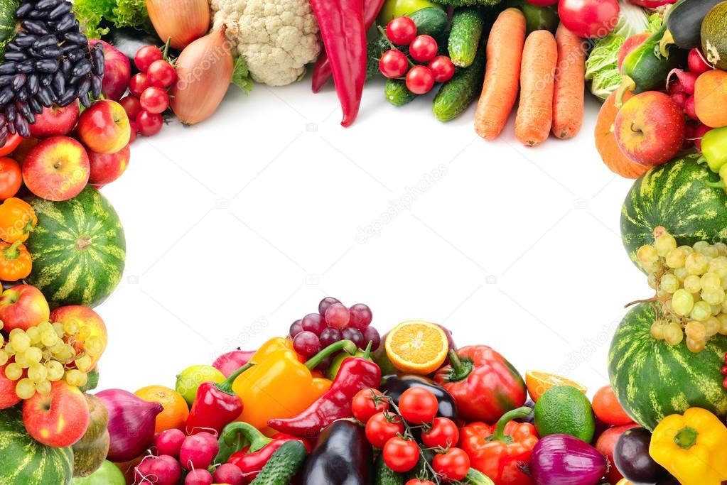 Frame of vegetables and fruits — Stock Photo © Serg64 #96731896
