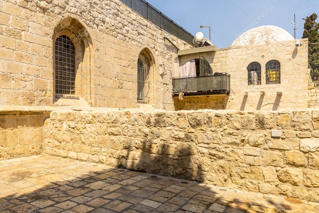 Narrow streets of old Jerusalem. Stone houses and arches Stock Photo by ...