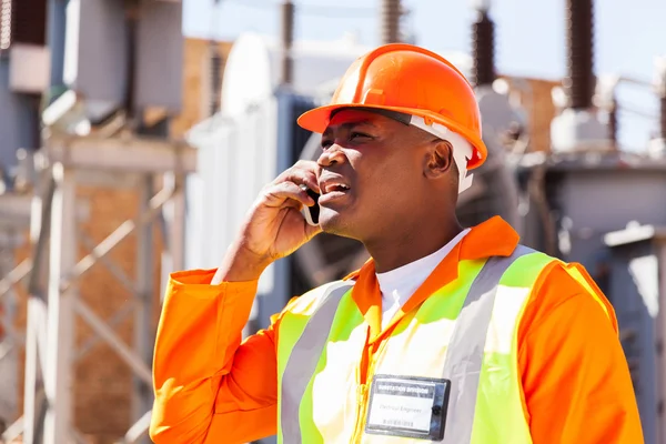Engineer using cell phone - Stock Image - Everypixel