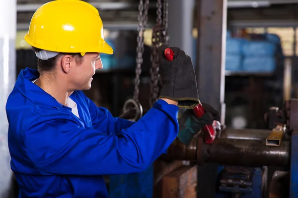 Factory female worker sharpening tools — Stock Photo © nejron #1740588