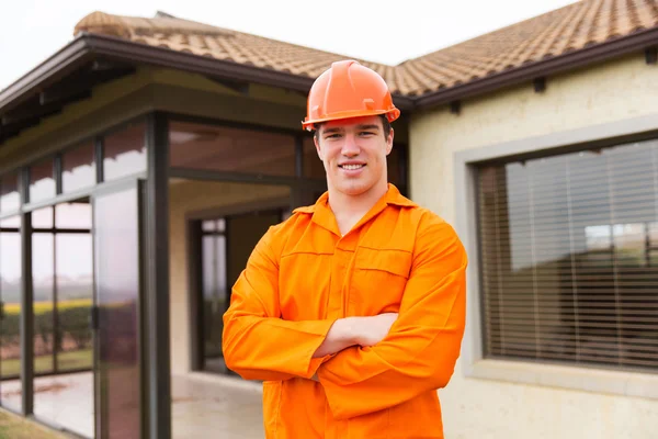 Construction worker with arms crossed - Stock Image - Everypixel