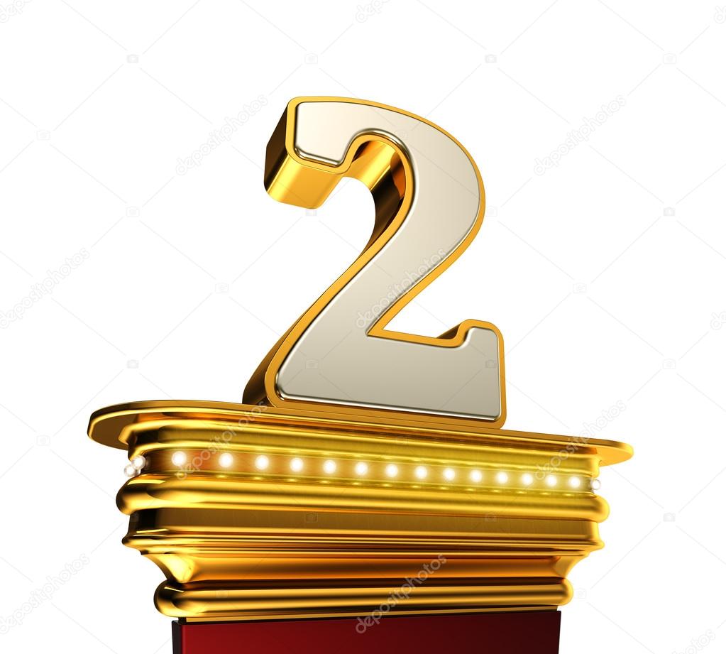 Number Two on a golden platform over white Stock Photo by ©creisinger ...